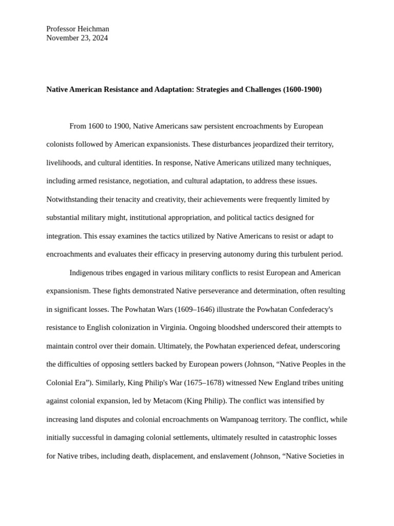Native American Resistance and Accommodation | PDF | Native Americans ...
