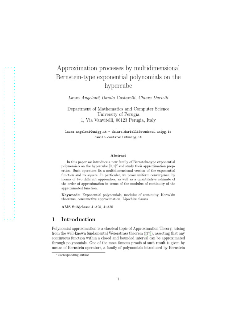 Approximation Processes by Multidimensional Bernst | PDF | Banach Space | Continuous Function