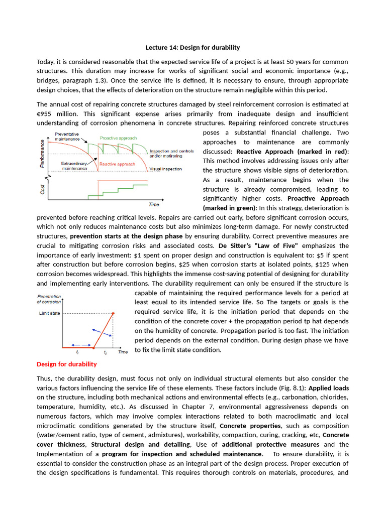 Lecture 14 - Design For Durability | PDF | Concrete | Corrosion