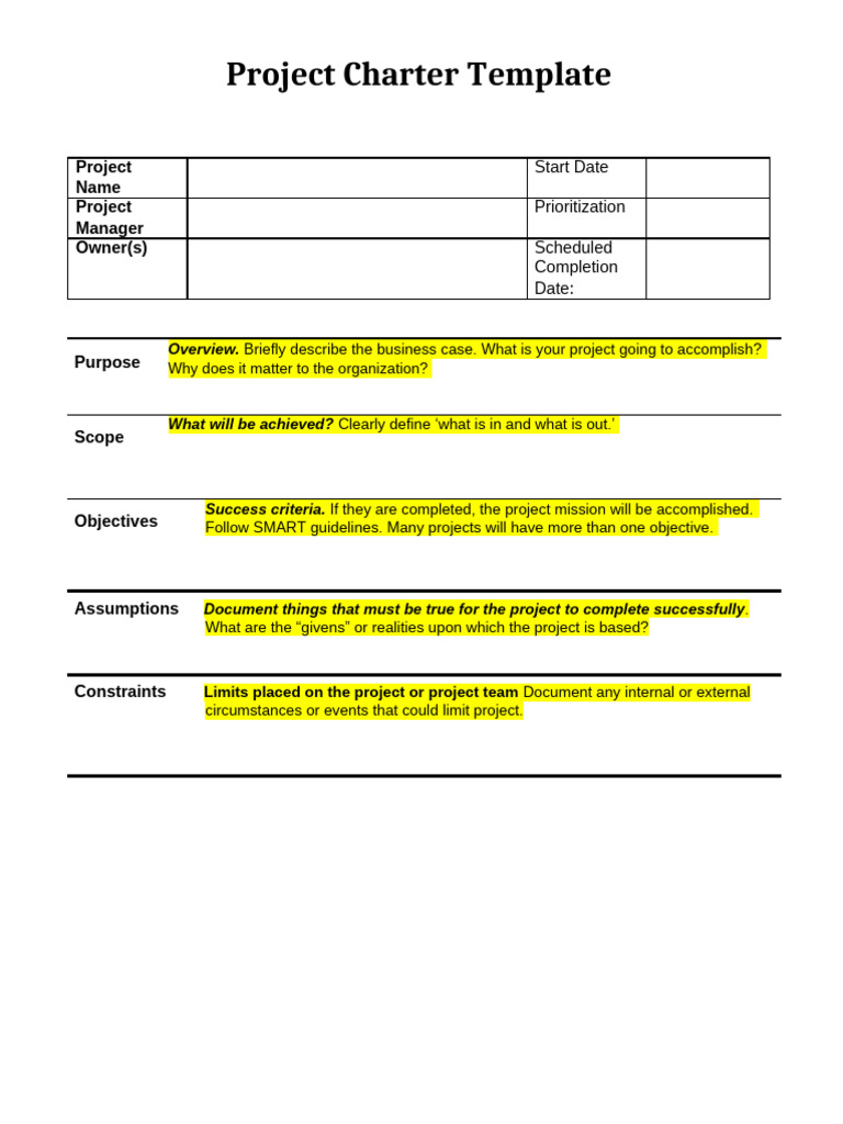 OpoJVkfPRMSaCVZHzwTEUg - Project Charter Template 2 | PDF | Risk | Business