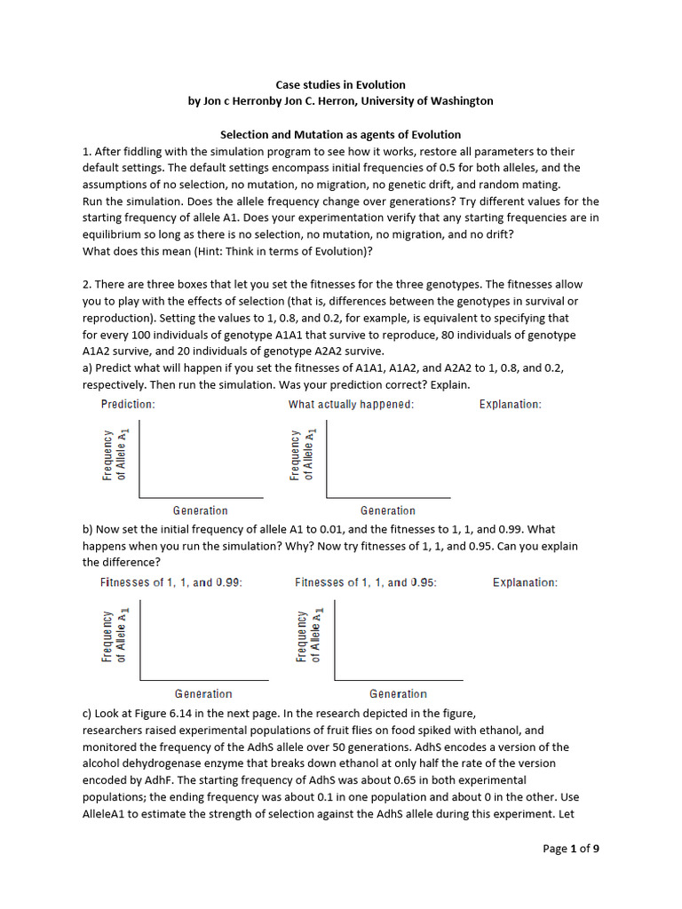 Selection and Mutation As Agents of Evolution | PDF | Fitness (Biology ...