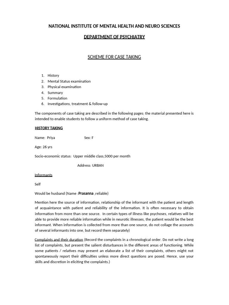 NIMHANS Child Case History Format | PDF | Hallucination | Perception