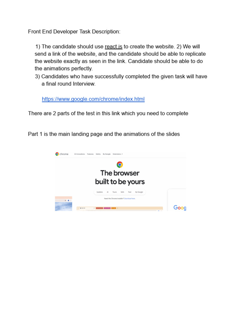 Front End Developer Task with React.js | PDF