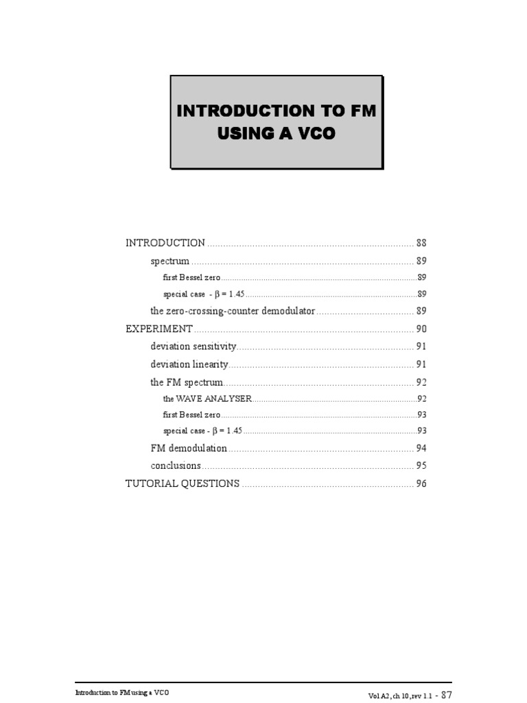 10 - Introduction To FM Using A VCO | PDF | Frequency Modulation ...