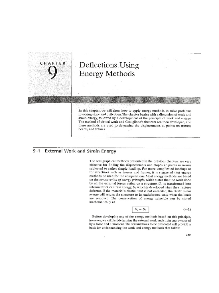 Deflections by Energy Methods - Hibbeler | PDF