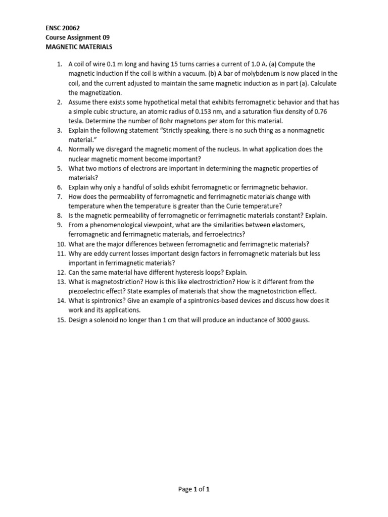 CA09 Magnetic Materials | PDF