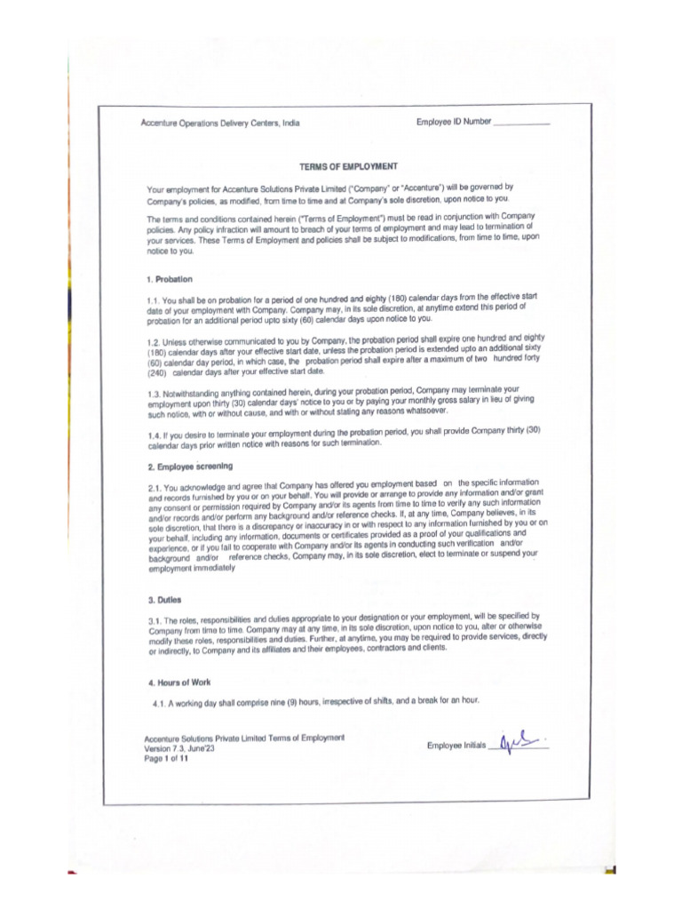 Accenture Operations Delivery Centers, India | PDF