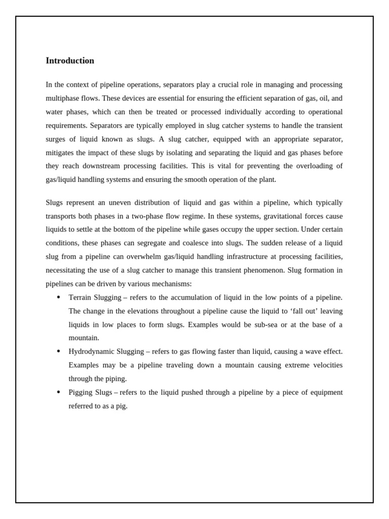 Slug Catcher Draft1 | PDF | Liquids | Fluid Dynamics