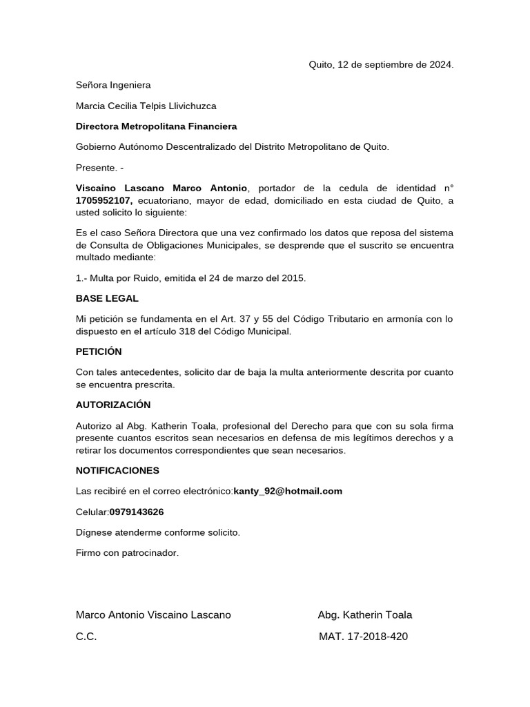 VISCAINO LASCANO-PREESCRIPCION | PDF