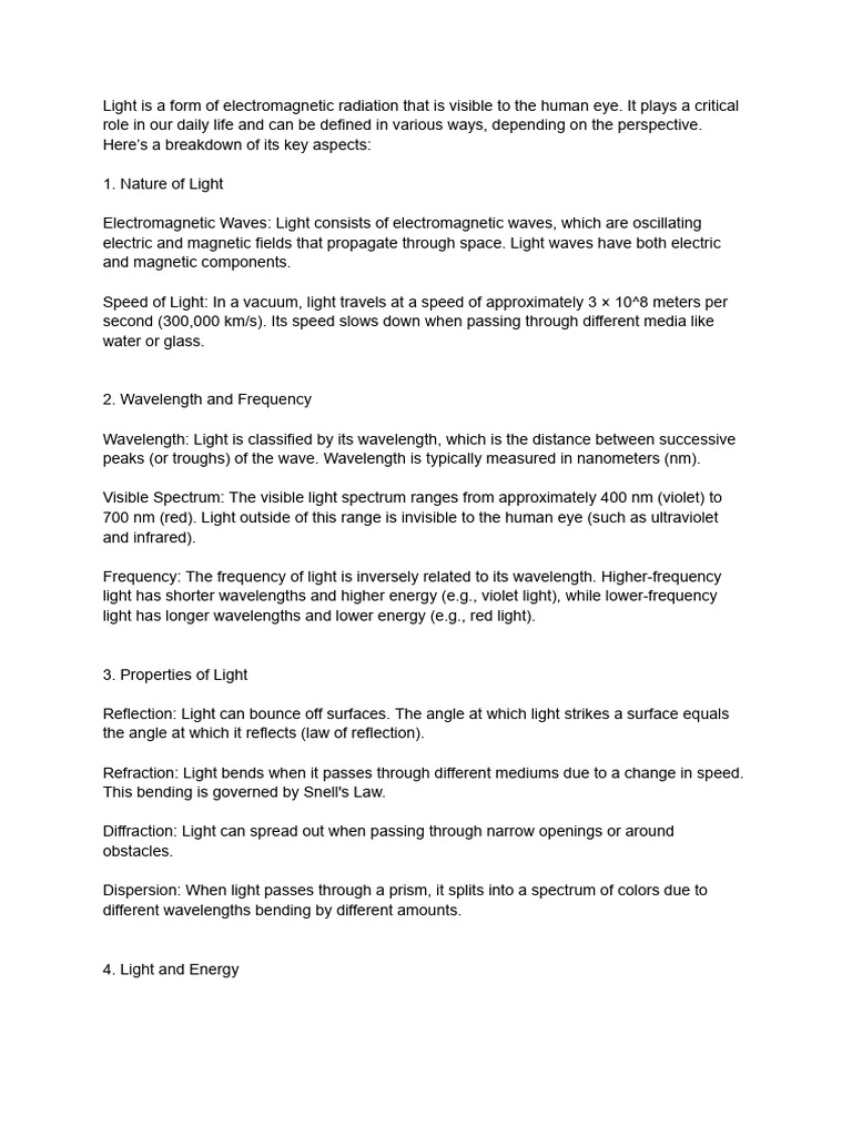 Introduction to Light | PDF | Light | Wavelength