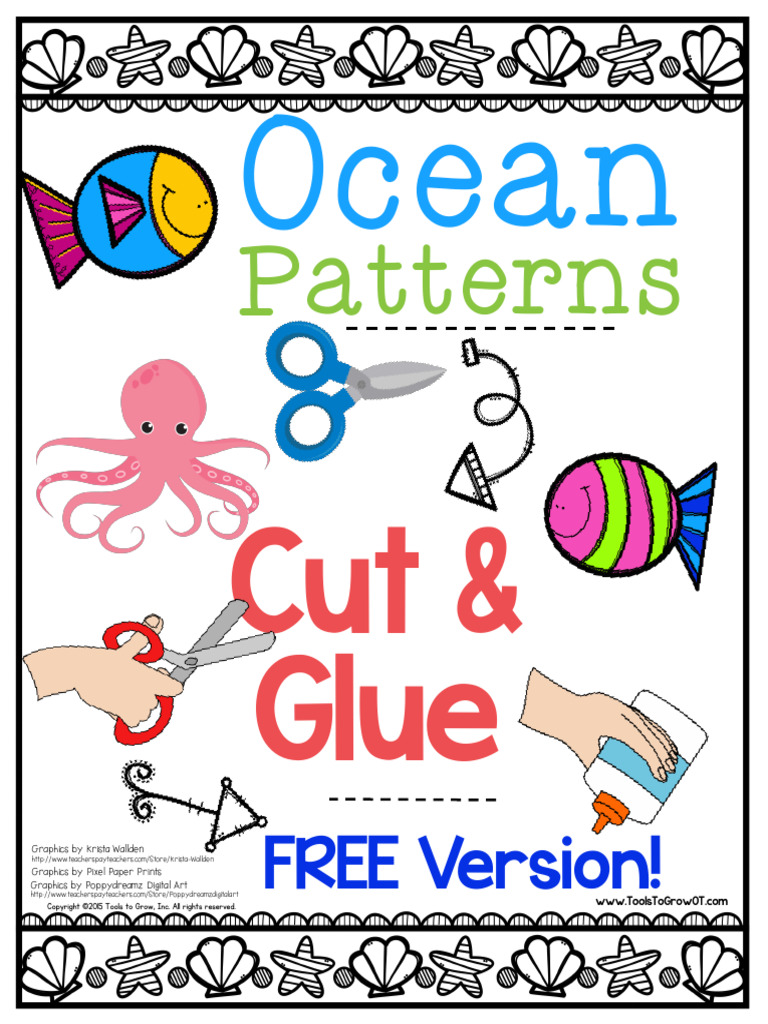 Kvu - Scissor Skills - Pattern Cut & Glue OCEAN FREE | PDF