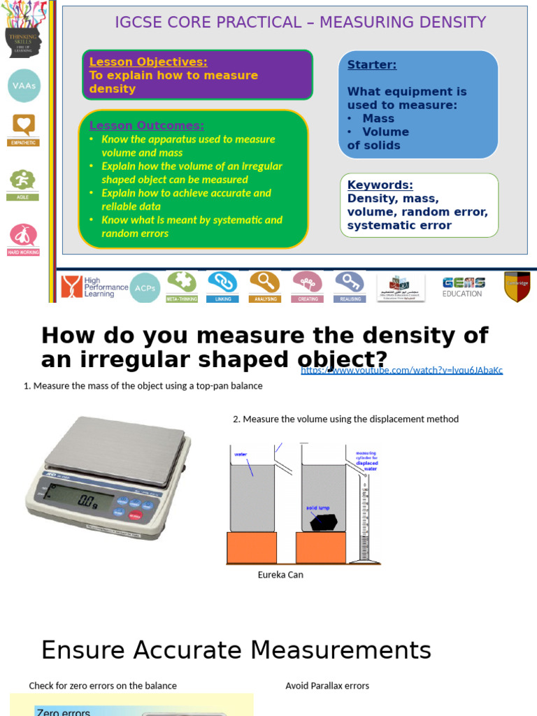 L2 Measuring Density | PDF | Density | Volume