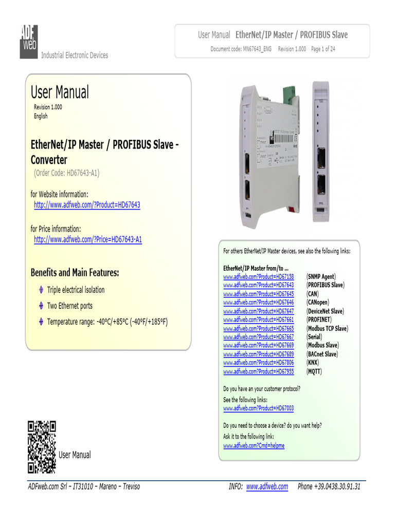 EtherNet/IP Master / PROFIBUS Slave - Converter | PDF | Computer Engineering | Computing
