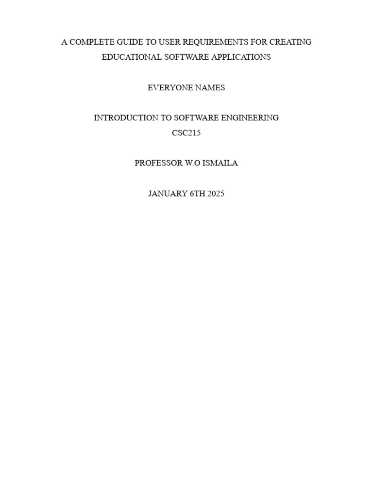 CSC 215 User Requirements | PDF | Usability | Learning