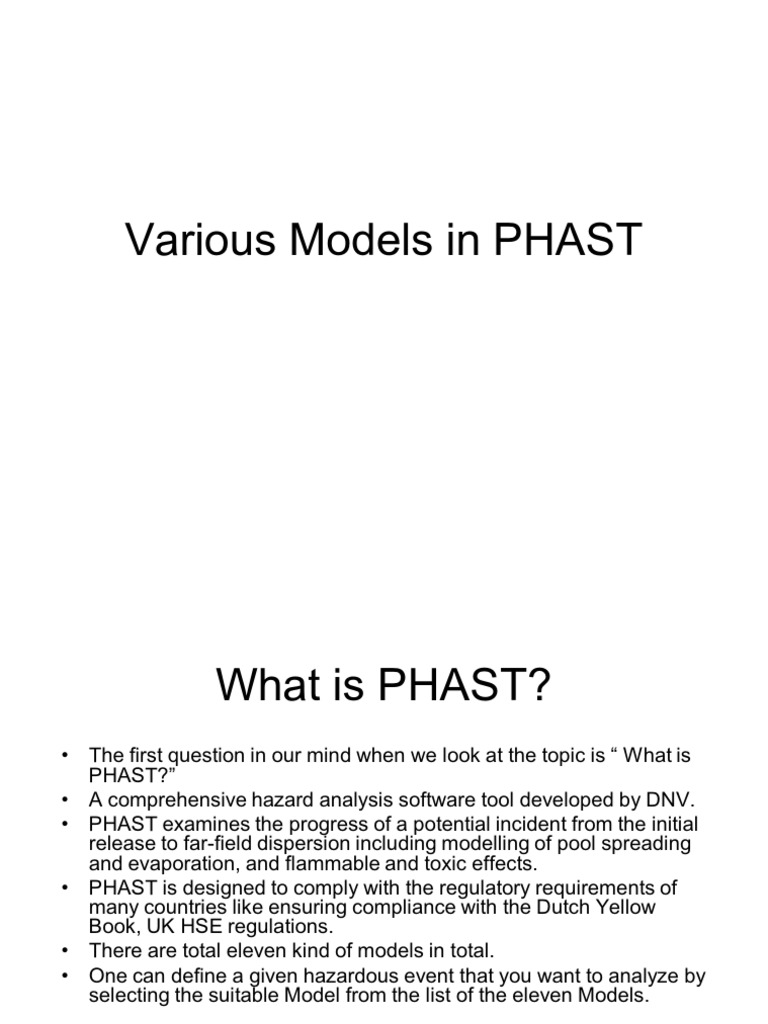 Various Models in PHAST | PDF