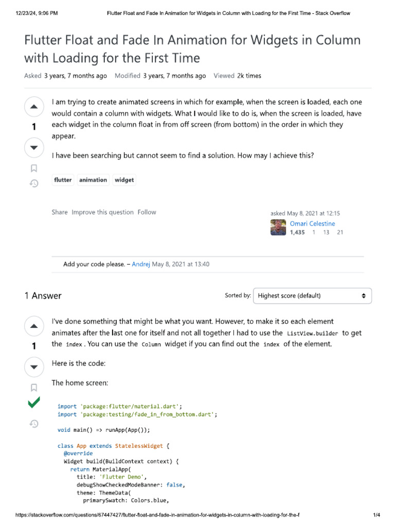 Float Fade Animation | PDF