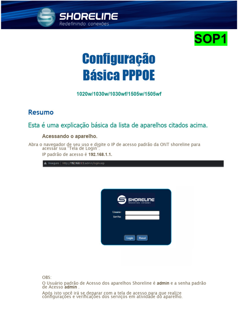 Configuracao-Pppoe Shoreline | PDF