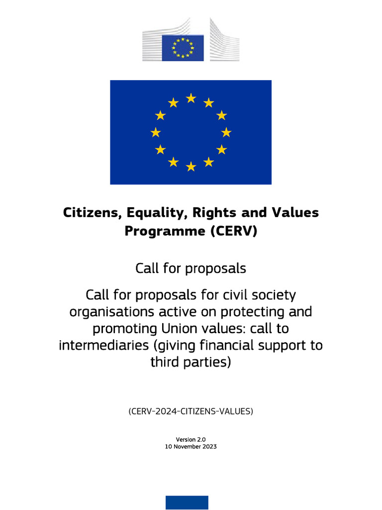 Call - Cerv 2024 Citizens Values - en | PDF | European Union | Capacity ...
