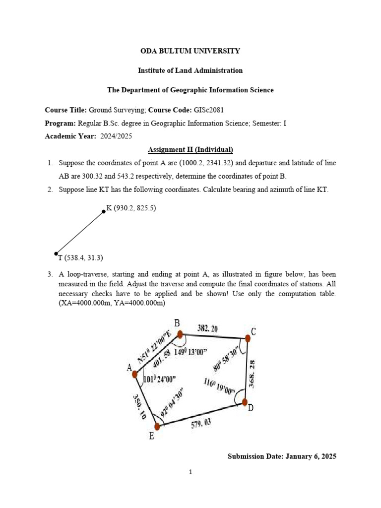 Ground Surveying Assignment 2 | PDF