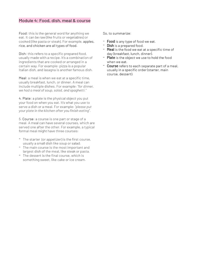 B2 M4 Fooddishmeal | PDF
