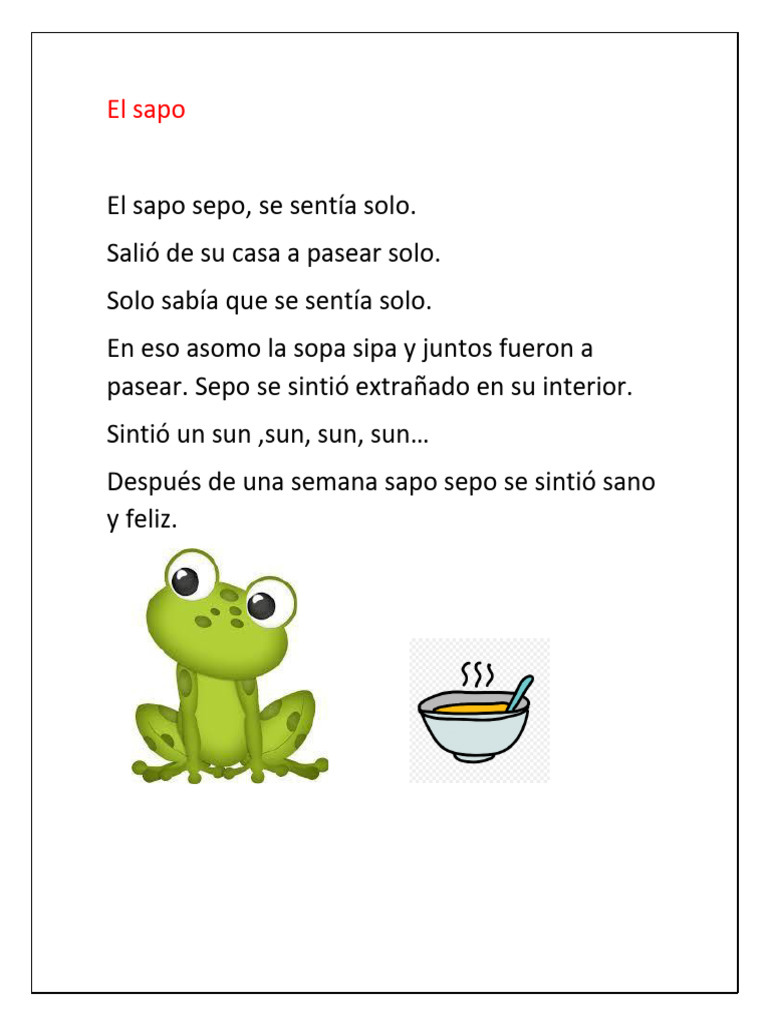 Sapo Sepo: Amistad y Felicidad | PDF