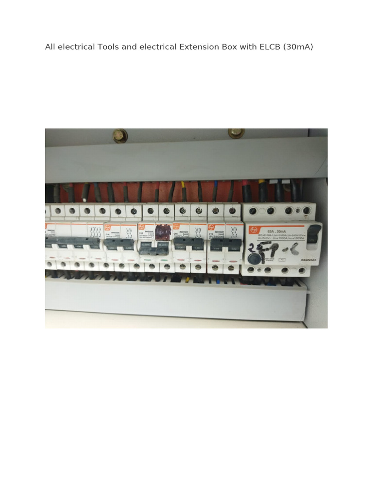All Electrical Tools and Electrical Extension Box With ELCB (30ma) | PDF