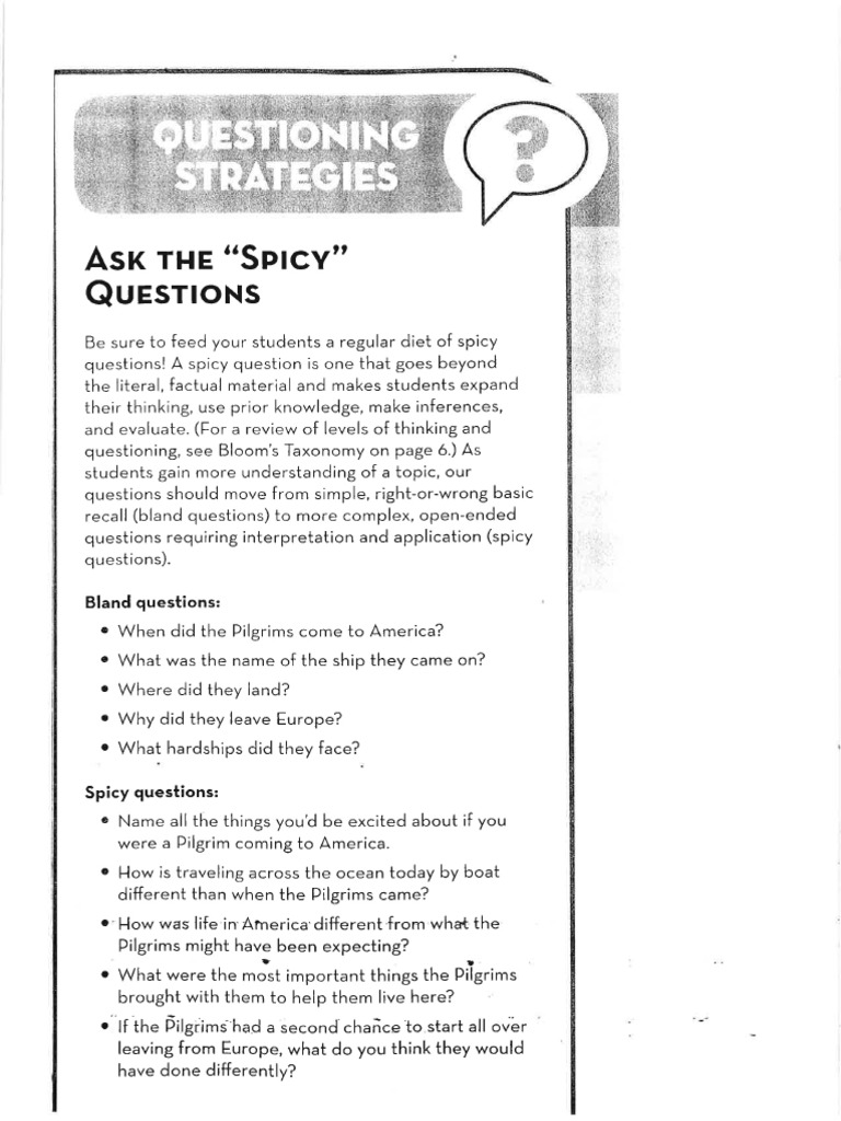 Social Studies Questioning-Strategies | PDF