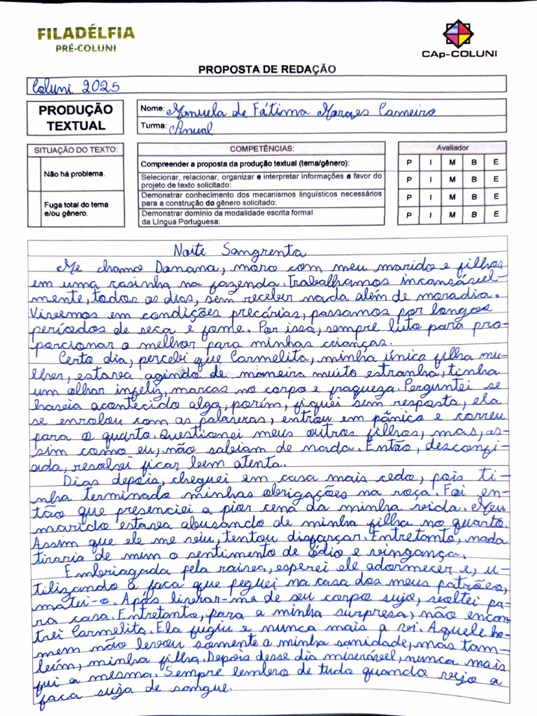 Coluni 2025 - Manuela de Fátima - Anual | PDF