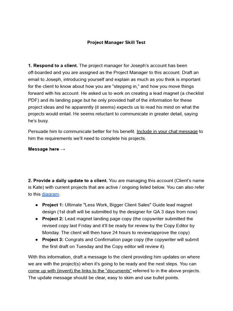 Project Manager Skill Assessment | PDF | Human Communication