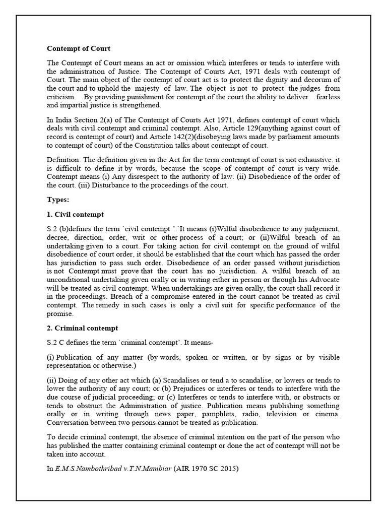 Contempt of Court | PDF | Contempt Of Court | Judge