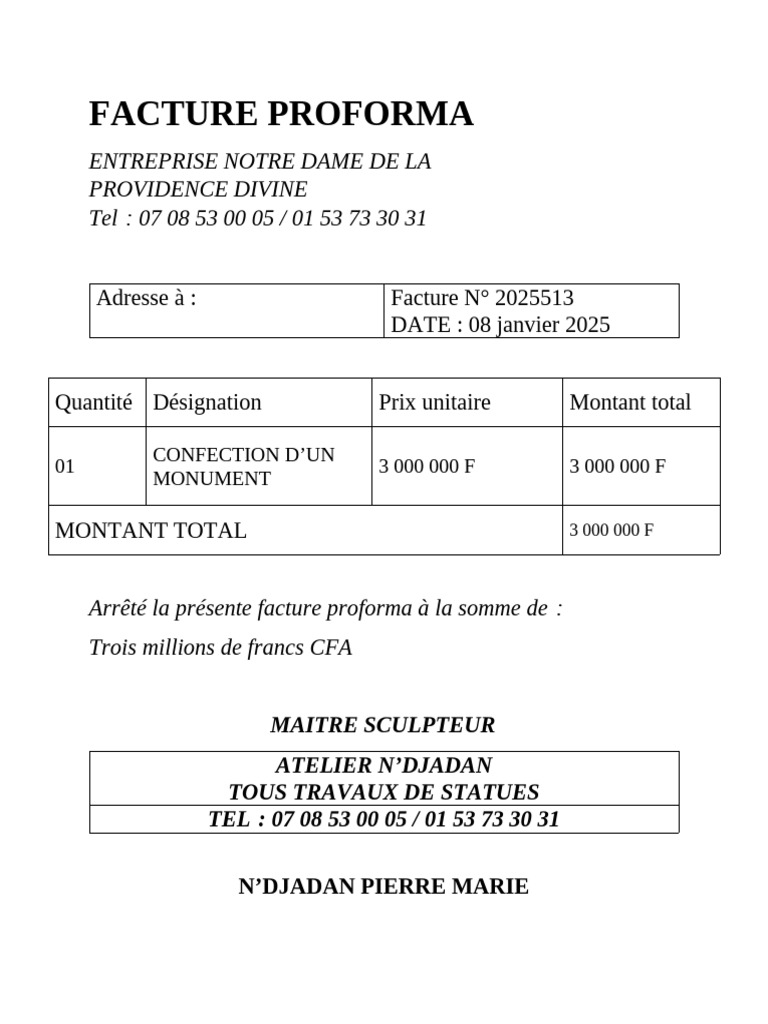 Facture Proforma N° 2025513 | PDF