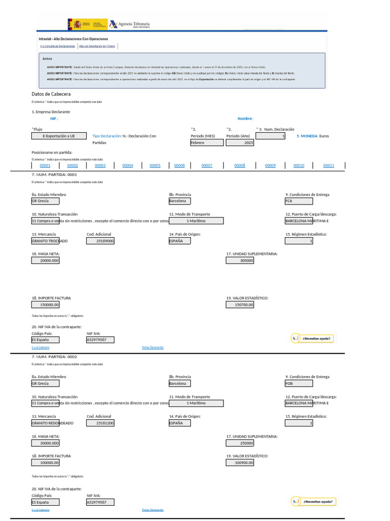 Intrastat Plantilla VIA DIGITAL 2 | PDF | Euro | Pagos