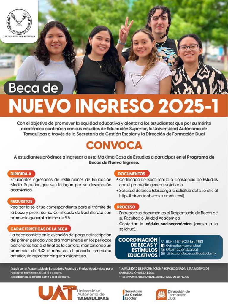 Convocatoria Beca de Nuevo Ingreso 2025-1 | PDF