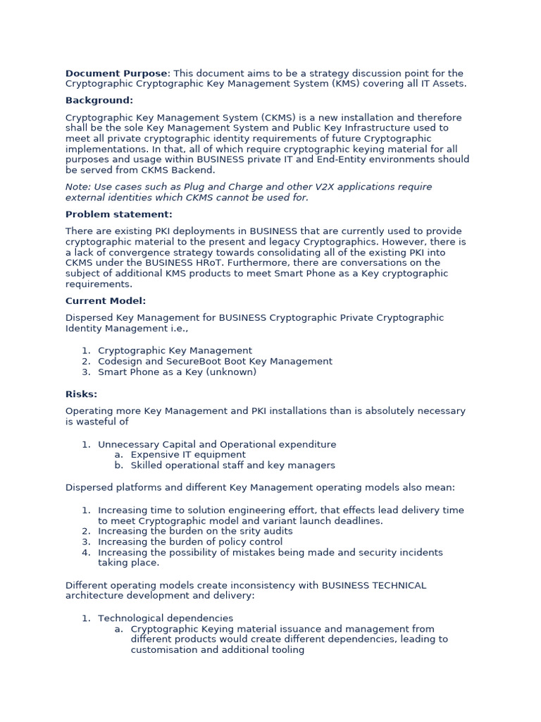 Unified Cryptographic Key Management Strategy | PDF | Expense ...