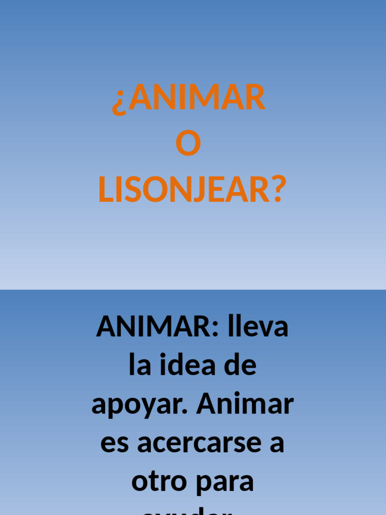 Animar vs. Lisonjear: Diferencias Clave | PDF