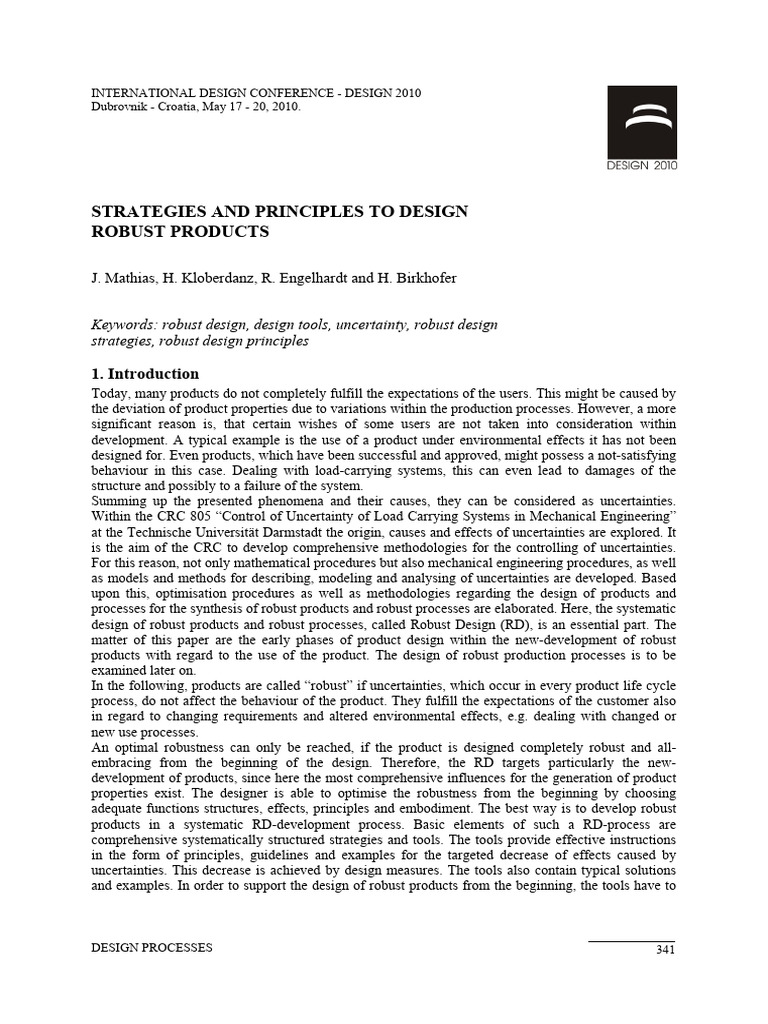 Strategies and Principales To Design Robust Products | PDF ...