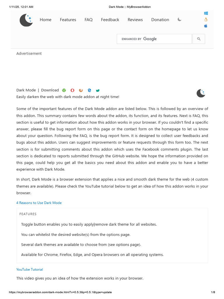 Dark Mode __ MyBrowserAddon | PDF | Sleep | Software