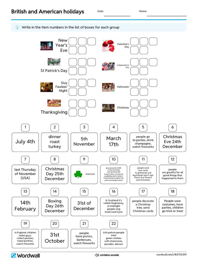british-and-american-holidays-group-sort | PDF | Christmas | Observances