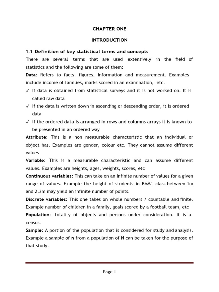 CHAPTER 1-INTRODUCTION | PDF | Statistics | Data CHAPTER 1-INTRODUCTION | PDF | Statistics | Data