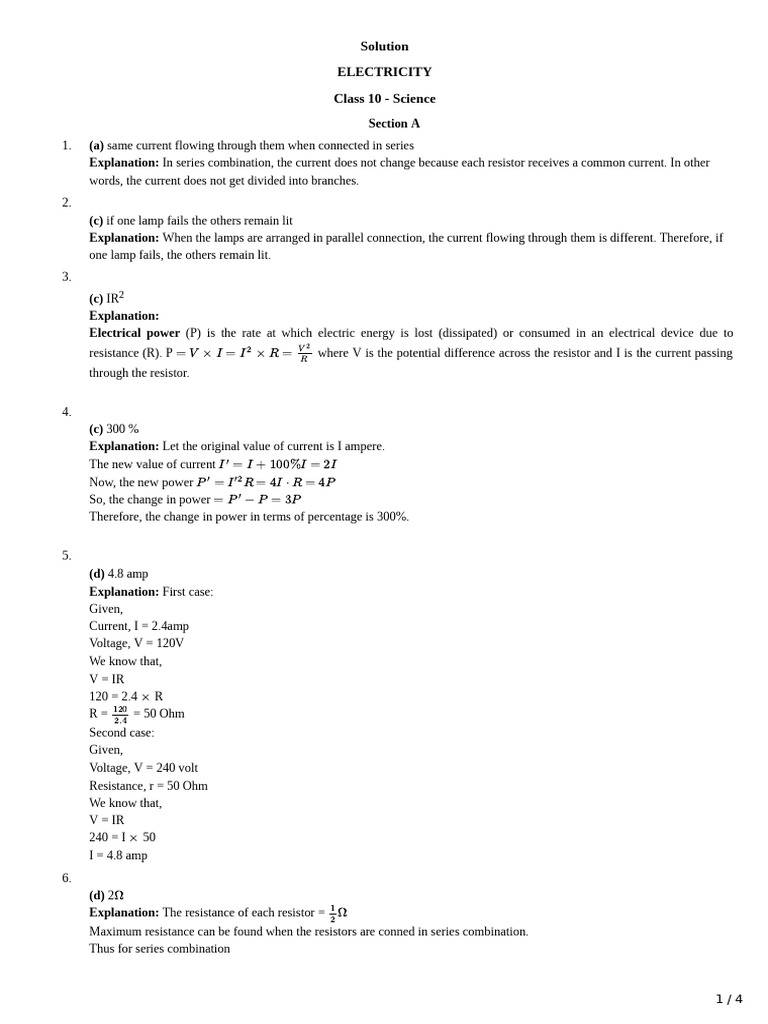 electricity_solutions | PDF | Electrical Resistance And Conductance ...
