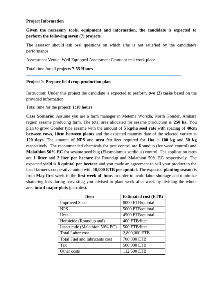 Sesame Production and Harvesting Plan | PDF | Soil | Plant Nursery