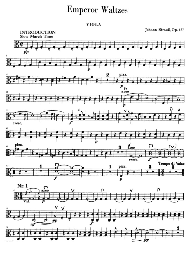 Violas - Emperor Waltz | PDF