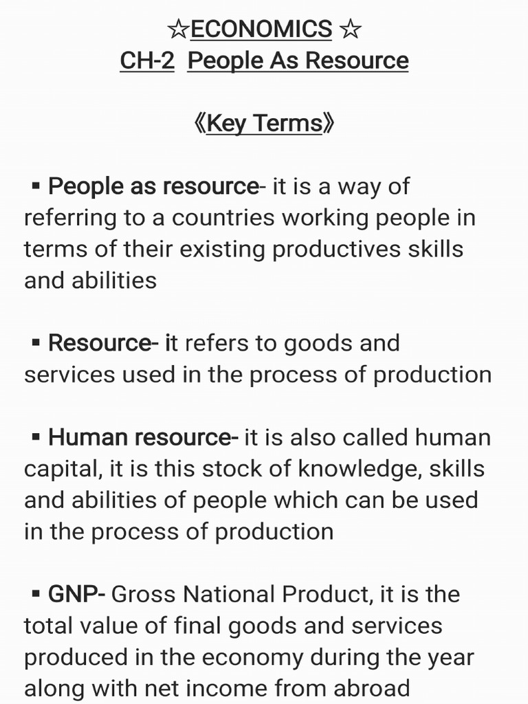 CH2 Economics Key Terms | PDF