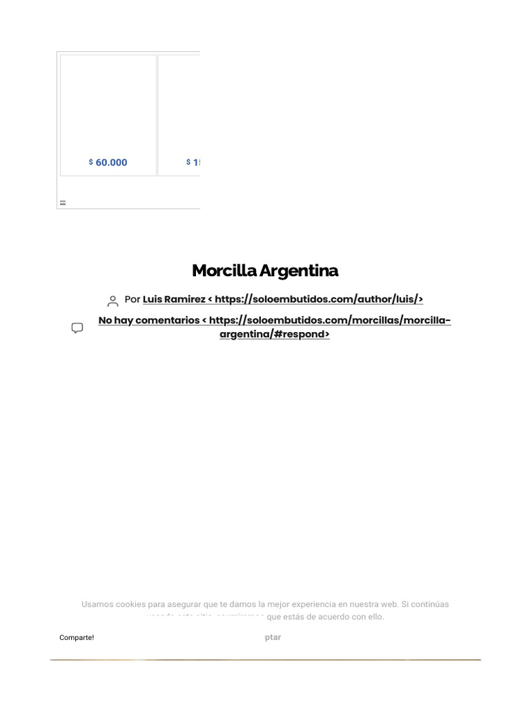 Morcilla Argentina - Receta Tradicional 2021 - Solo Embutidos | PDF ...