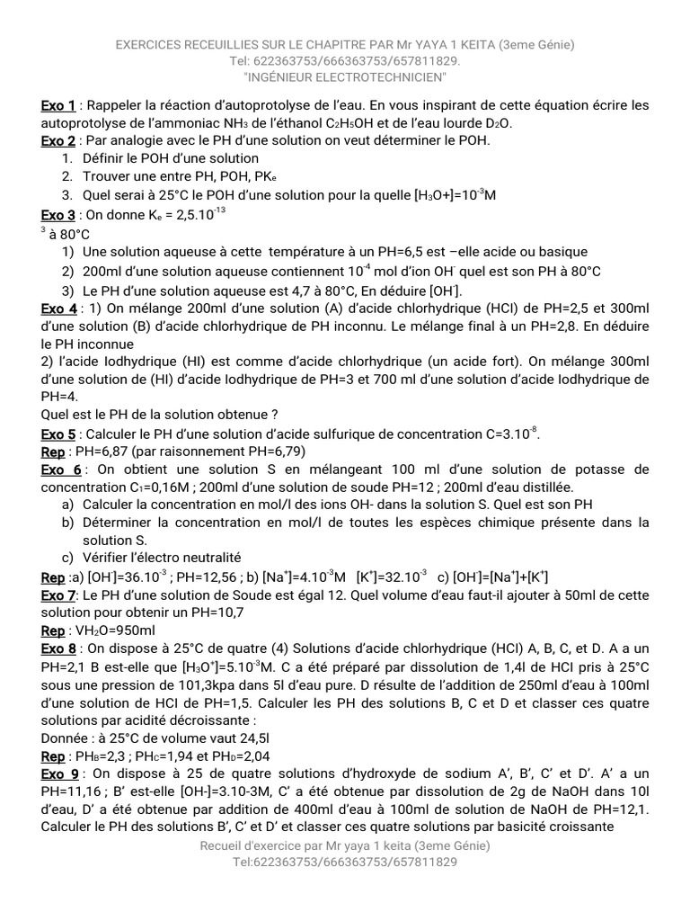 MR Yaya 1 Keita (3ème Génie) | PDF | Substances chimiques