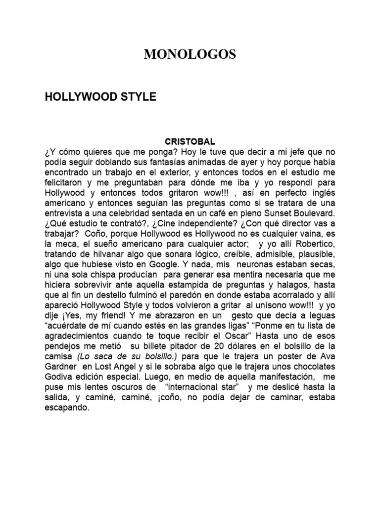 MONOLOGOS AVANZADO | PDF | Amor