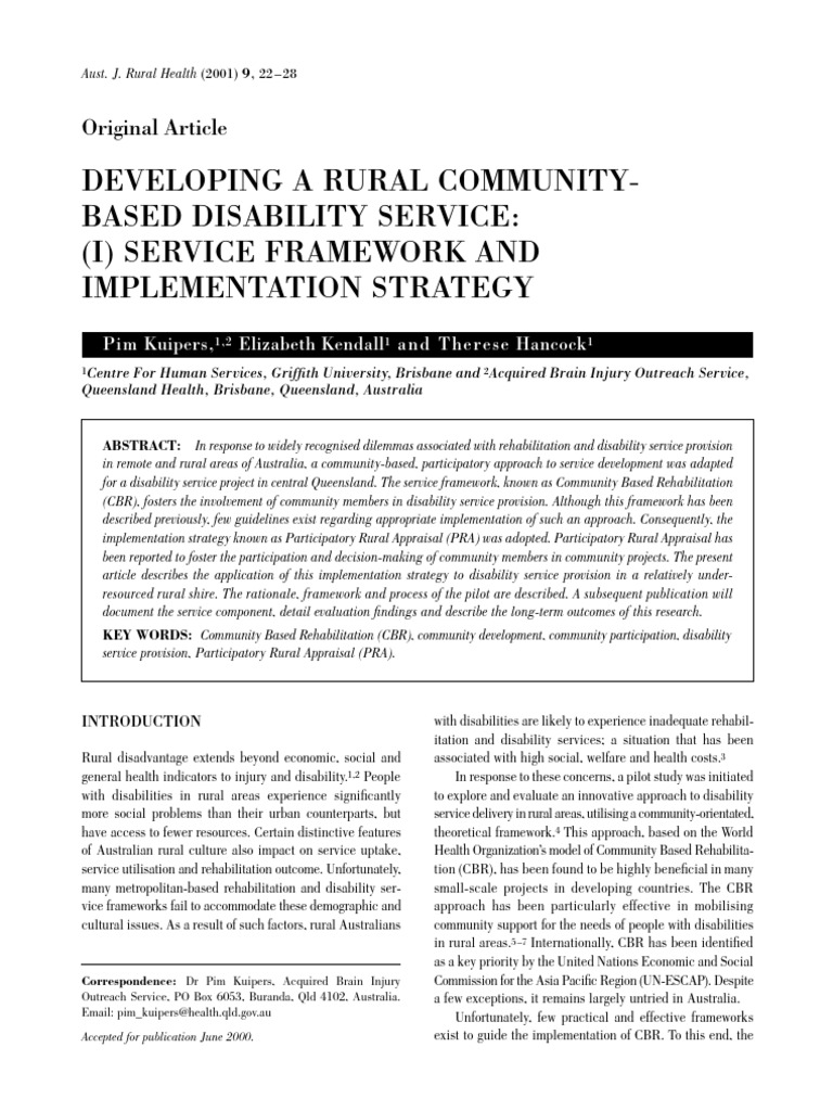 rural assessment | PDF | Disability | Community
