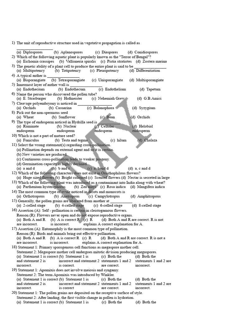 12th Bio Botany EM Study Materials English Medium PDF Download | PDF ...