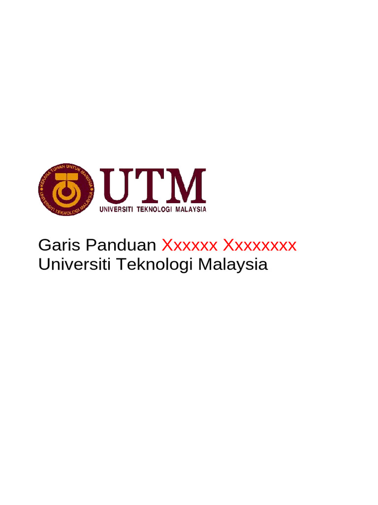 Format Garis Panduan Utm 1 2021 08 05 | PDF