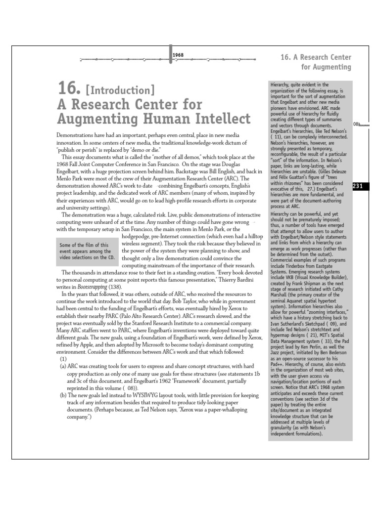 1968 Demo: Augmenting Human Intellect | PDF | Graphical User Interfaces ...